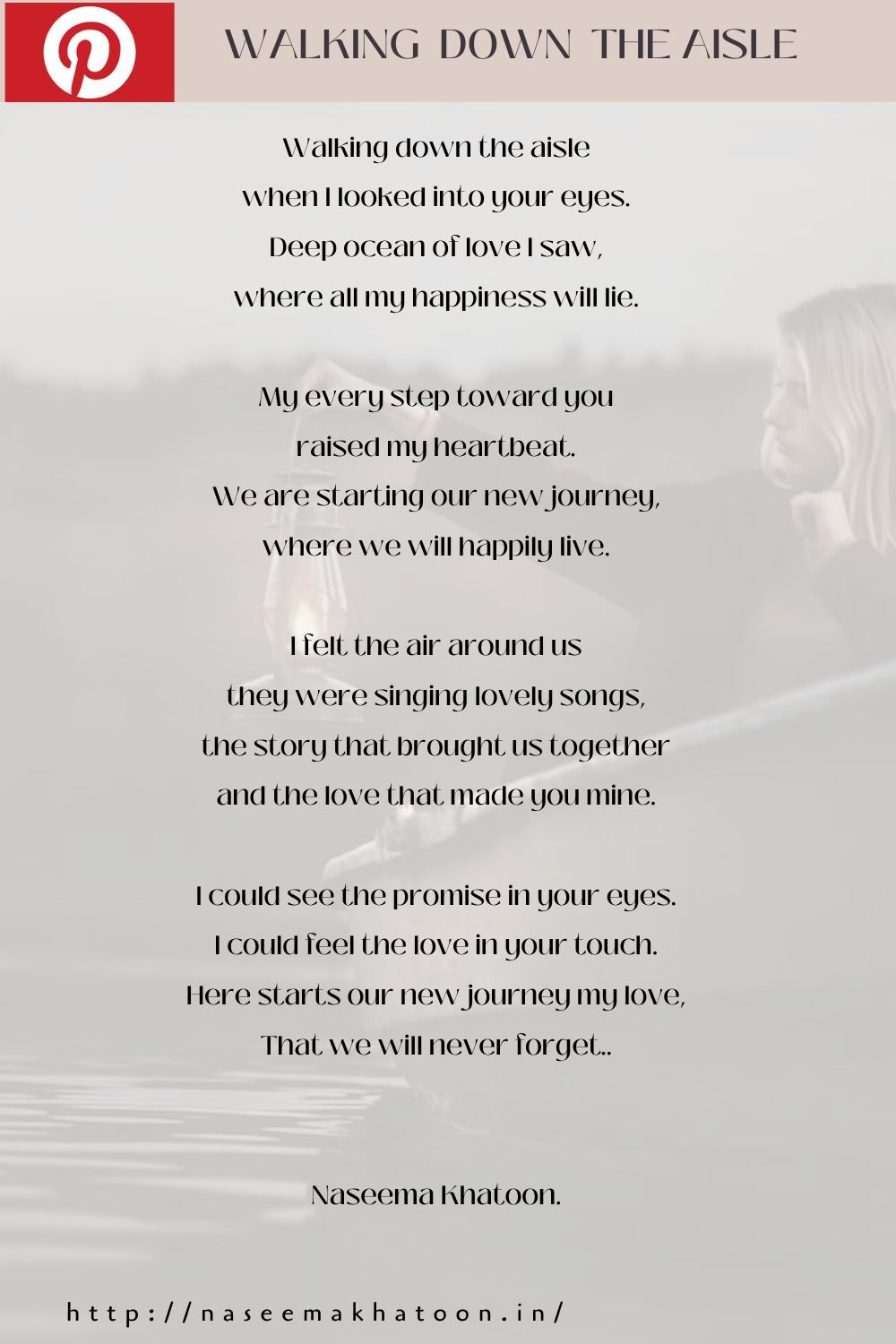 ENGLISH POEM- WALKING DOWN THE AISLE - NASEEMA KHATOON